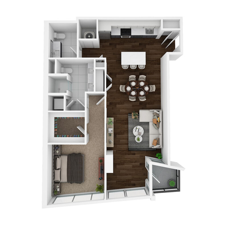 1 Bedroom Floorplan A4 Shoreline Gateway