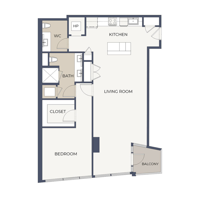 1 Bedroom Floorplan A4 Shoreline Gateway